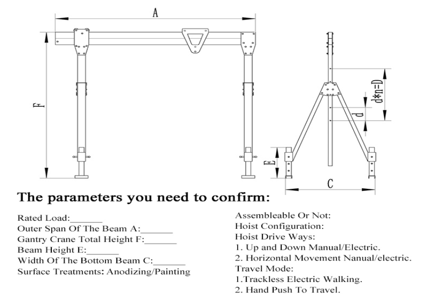 Light Duty Aluminum Gantry Crane& Lightweight Gantry Crane System ...